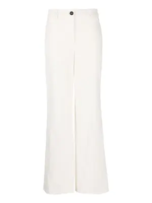Lorena Antoniazzi Corduroy High-waist Wide-leg Trousers - White