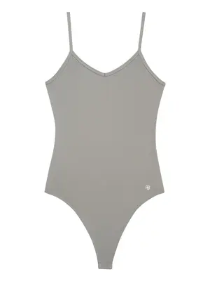 ANINE BING Alissa V-neck Bodysuit - Grey