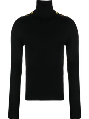 Balmain Decorative-buttons Wool Jumper - Black