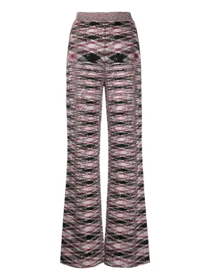 Missoni Patterned Intarsia Knit Flared Trousers - Black