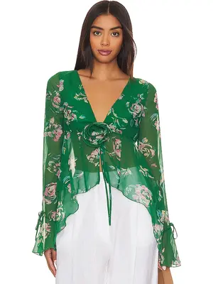 LOVERS AND FRIENDS X Rachel Kiernan Top - Green Floral