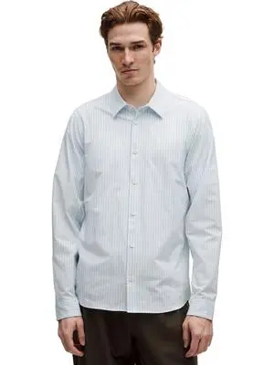 Lululemon New Venture Slim-fit Long-sleeve Shirt - Sartorial Stripe Almost Blue Heathered Windmill