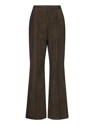 JEAN PAUL GAULTIER Pinstriped Flare Trousers - Brown