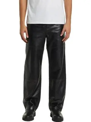 FRAME Lambskin Leather Pants - Black