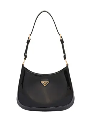Prada Prada Cleo Patent Leather Shoulder Bag Black