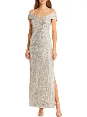 Vince Camuto Sequin Gown - Silver