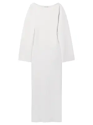 Khaite Alta Ribbed-knit Maxi Dress - White