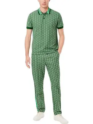 Lacoste Printed Tracksuit Pants - Green/ Beige