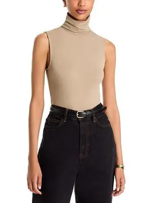 Majestic Filatures Sleeveless Turtleneck Top - Fossil