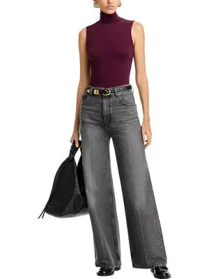 Majestic Filatures MAJESTIC FILATURES Sleeveless Turtleneck Top Prune