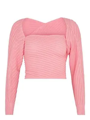 Gimaguas Marianne Ribbed-knit Wrap Top - Pink