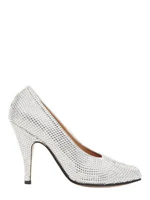 MAISON MARGIELA 110mm Tabi Rhinestone Pumps - White