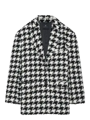 ANINE BING Quinn Houndstooth Blazer - Black