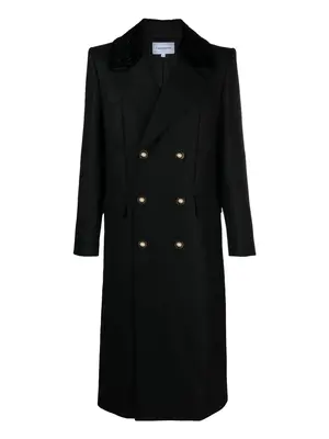 Casablanca Double-breasted Wool Coat - Black