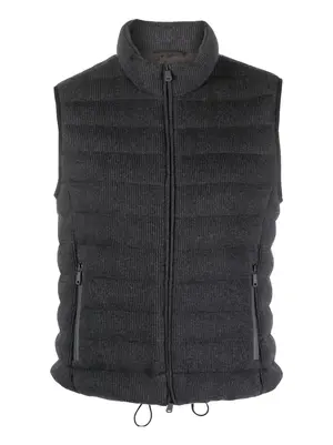 Brunello Cucinelli Padded Ribbed Gilet - Grey