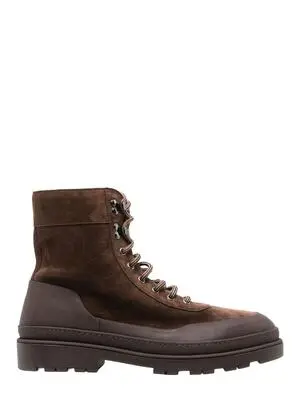 Brunello Cucinelli Lace-up Suede Ankle Boots - Brown