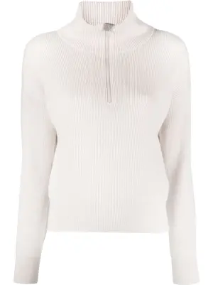 Brunello Cucinelli Half-zip Jumper - Neutrals