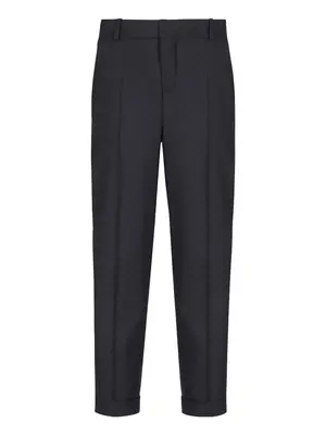 Balmain Monogram-jacquard Wool Trousers - Black