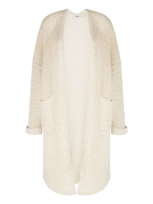 B+AB Shawl-collar Knitted Cardigan Coat - Neutrals