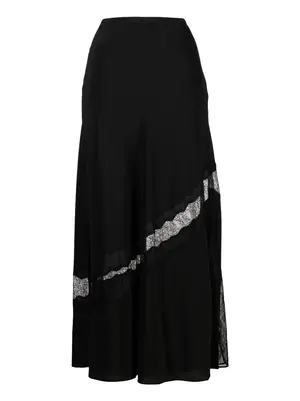 Zadig&Voltaire Jayal Silk Midi Skirt - Black