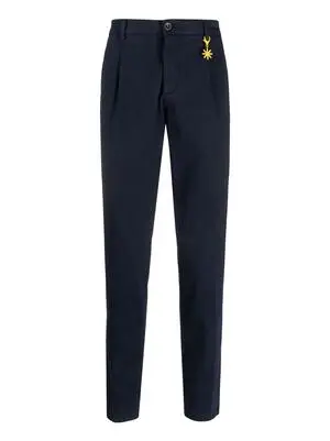 MANUEL RITZ Logo-charm Gabardine Trousers - Blue