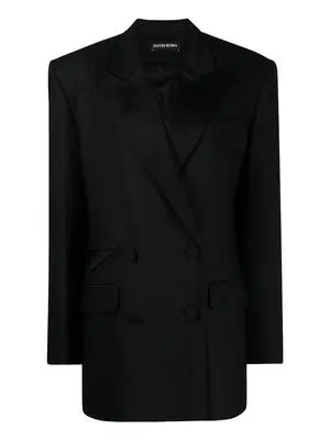 David Koma Double-breasted Tuxedo Blazer - Black
