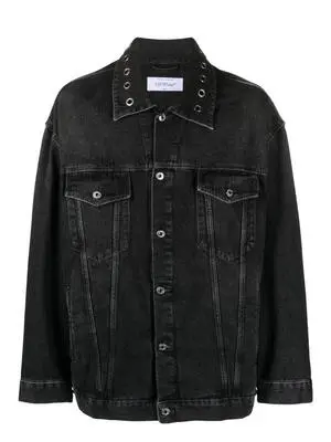 Off-White Eyelet Detail Denim Jacket - Black