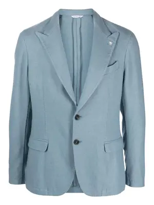 MANUEL RITZ Manuel Ritz Logo-appliqué Twill Single-breasted Blazer