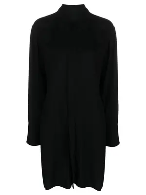 Yohji Yamamoto Layered Long-sleeve Shirtdress - Black