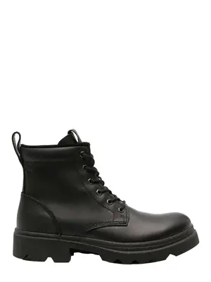 Ecco Grainer Logo-embossed Leather Boots - Black
