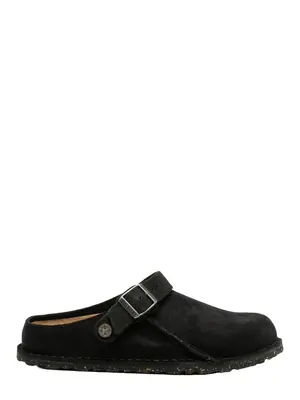 BIRKENSTOCK Lutry Suede Clogs - Black