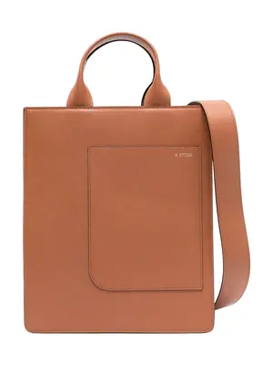 VALEXTRA Mini Boxy Tote Bag - Brown