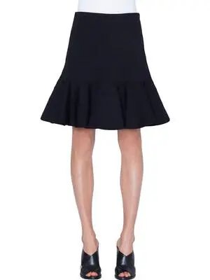 Akris Tiered Flare Jersey Skirt - 009 Black
