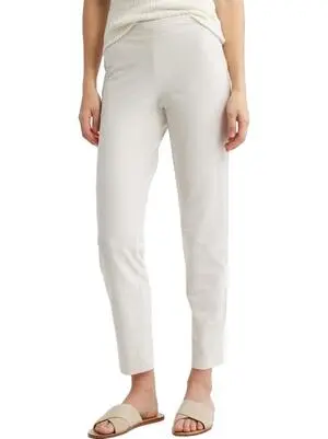 Eileen Fisher High Waist Slim Ankle Pants - Bone