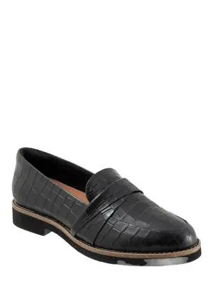 Softwalk Walsh Loafer - Black Croco