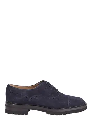 Manolo Blahnik Norton Suede Brogues - Blue