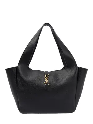 Saint Laurent Le 5 À 7 Bea Leather Tote Bag - Black