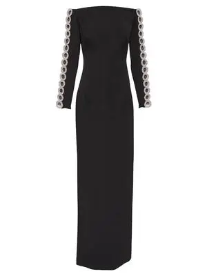 Safiyaa Maimie Crystal-embellished Gown - Black