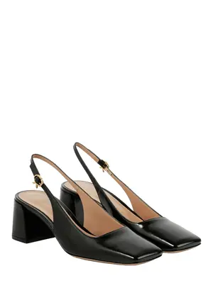 GIANVITO ROSSI Freeda Leather Slingback Pumps - Black