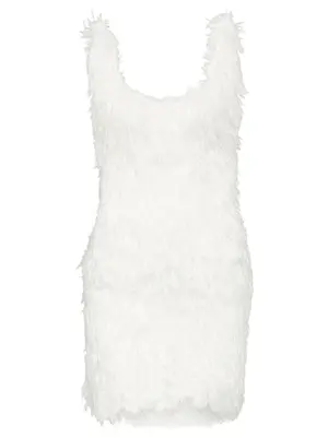 Coperni Feather Mini Dress - White