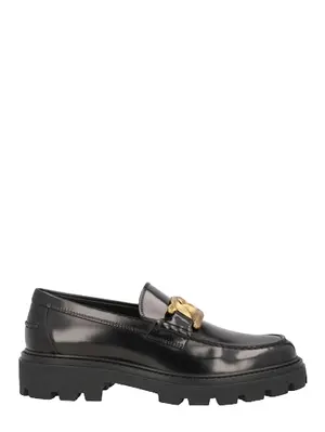 TOD'S Loafers In Leather With Logo - Black