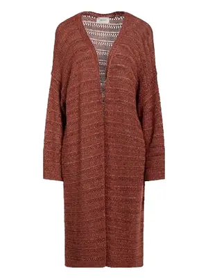 VICOLO Knitted Lamé Cardigan - Red