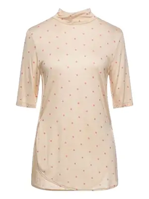 SEMICOUTURE Printed Viscose T-shirt - Beige