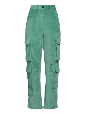 VICOLO VICOLO Straight Leg Velvet Trousers Green