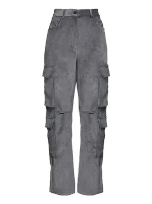 VICOLO VICOLO Straight Leg Velvet Trousers Grey