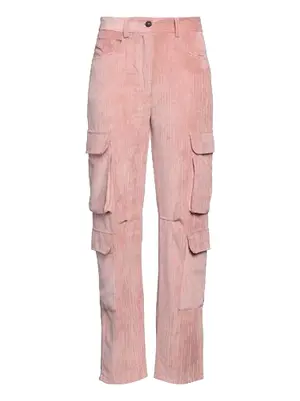 VICOLO Straight Leg Velvet Trousers - Pink