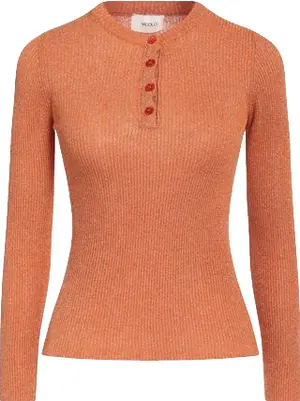 VICOLO Knitted Lame Sweater - Orange