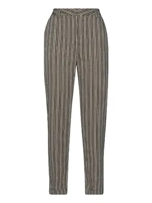 MANILA GRACE Striped Crepe Tapered Pants - Beige