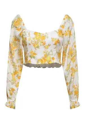 Faithfull The Brand Floral Long Sleeve Top - Yellow