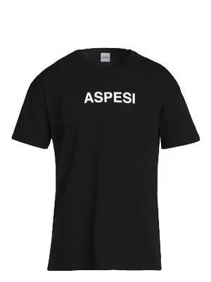 Aspesi Man T-shirt Military Green Size M Cotton Black